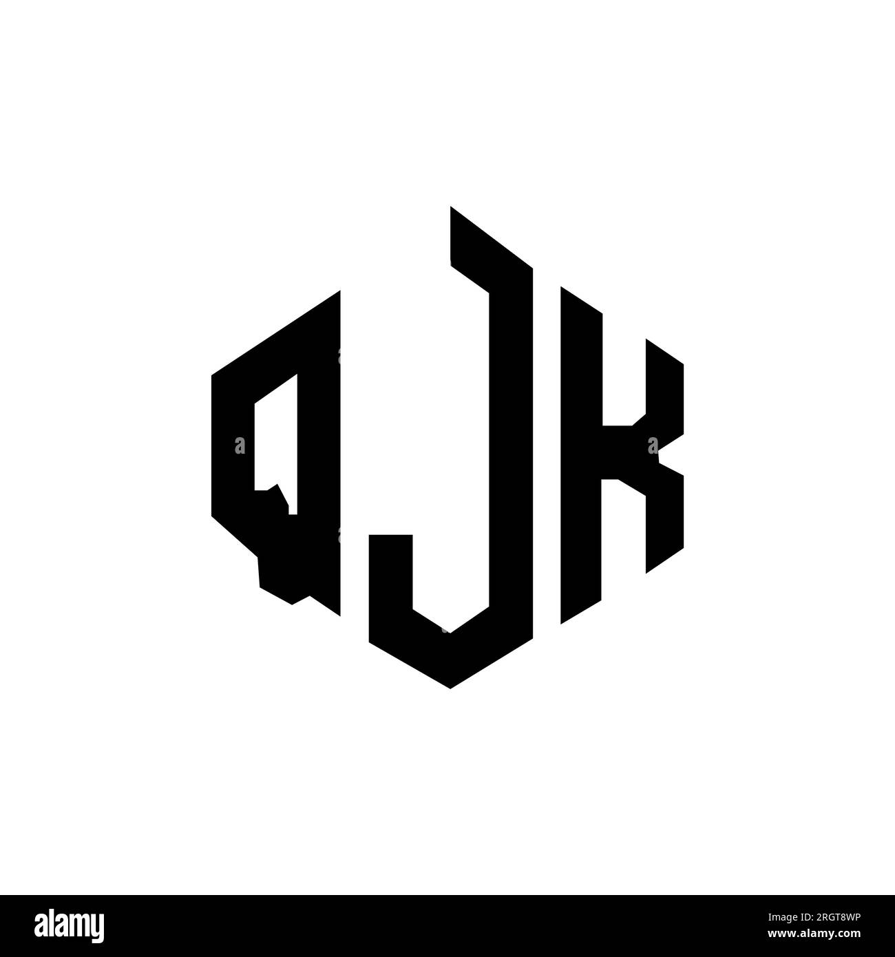 QJK letter logo design with polygon shape. QJK polygon and cube shape ...