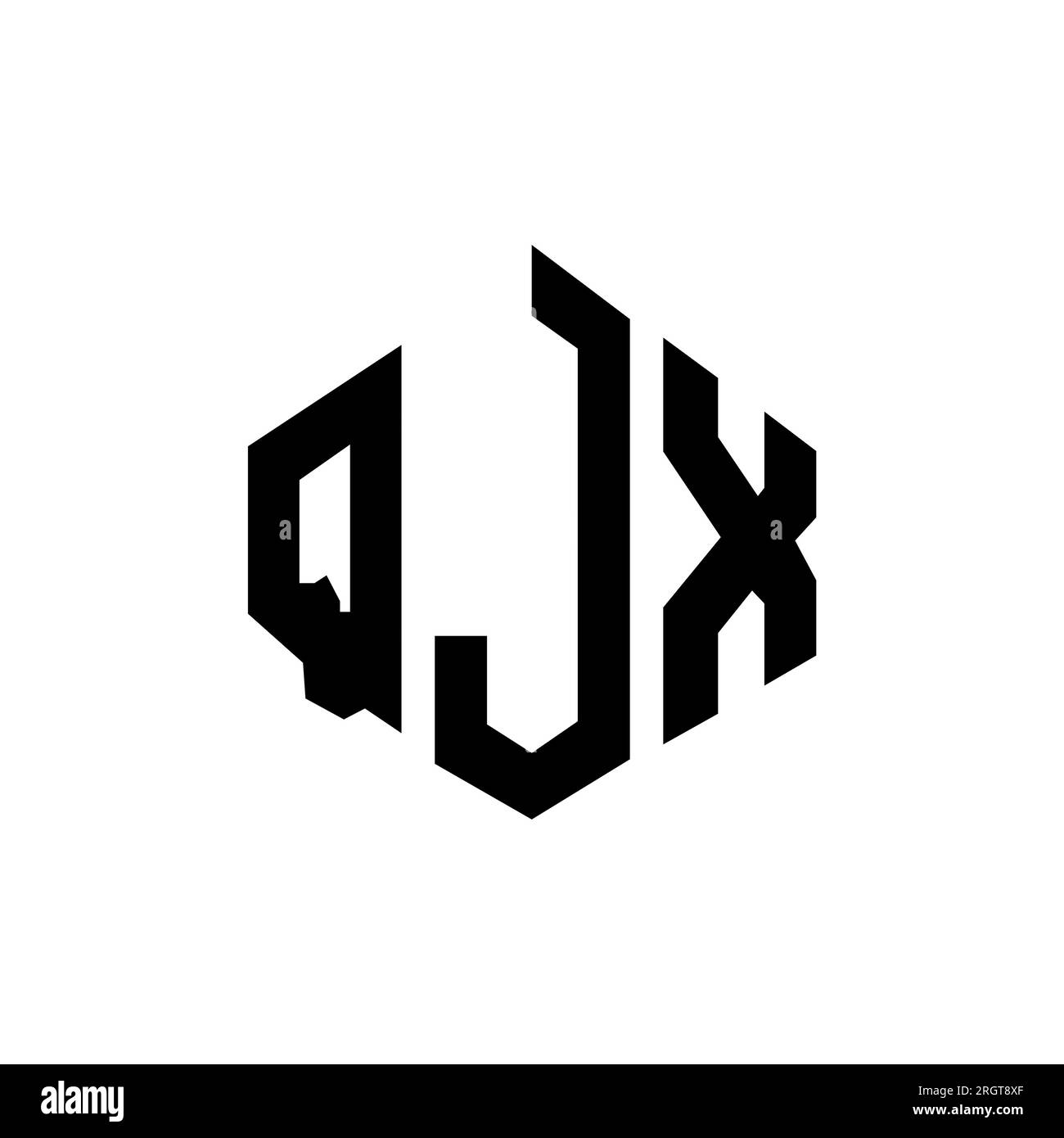 QJX letter logo design with polygon shape. QJX polygon and cube shape ...