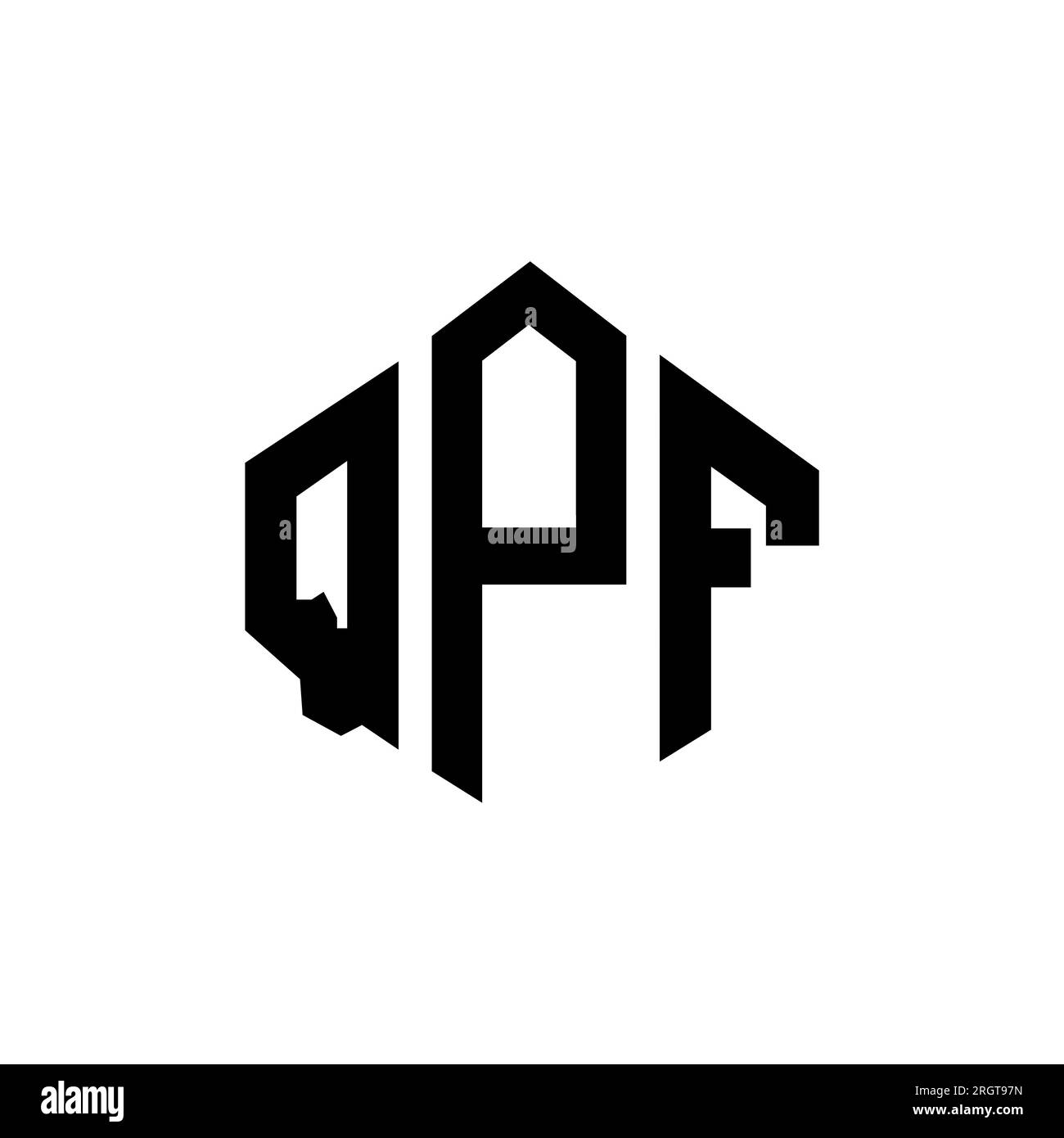 QPF letter logo design with polygon shape. QPF polygon and cube shape ...