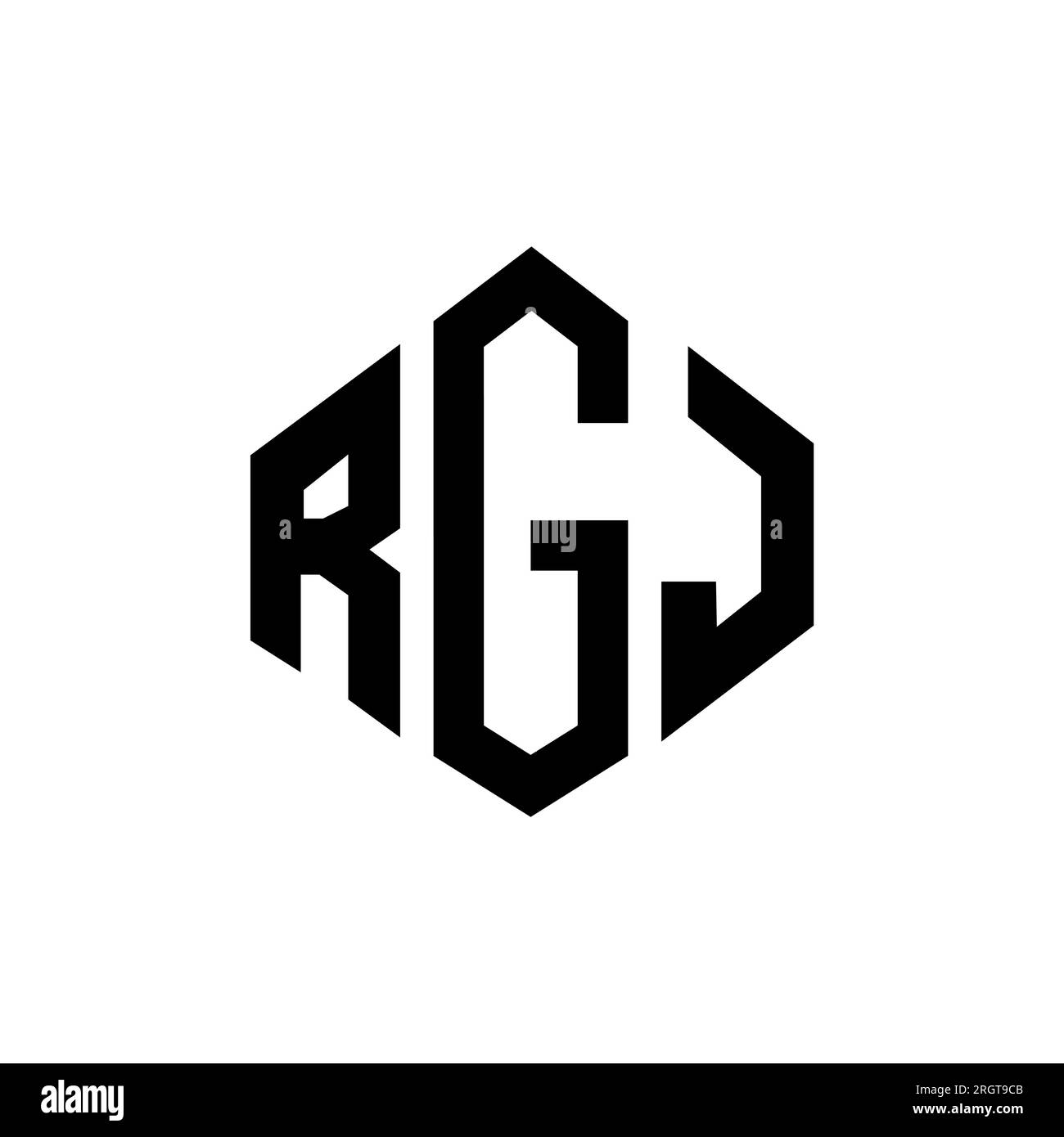RGJ letter logo design with polygon shape. RGJ polygon and cube shape ...