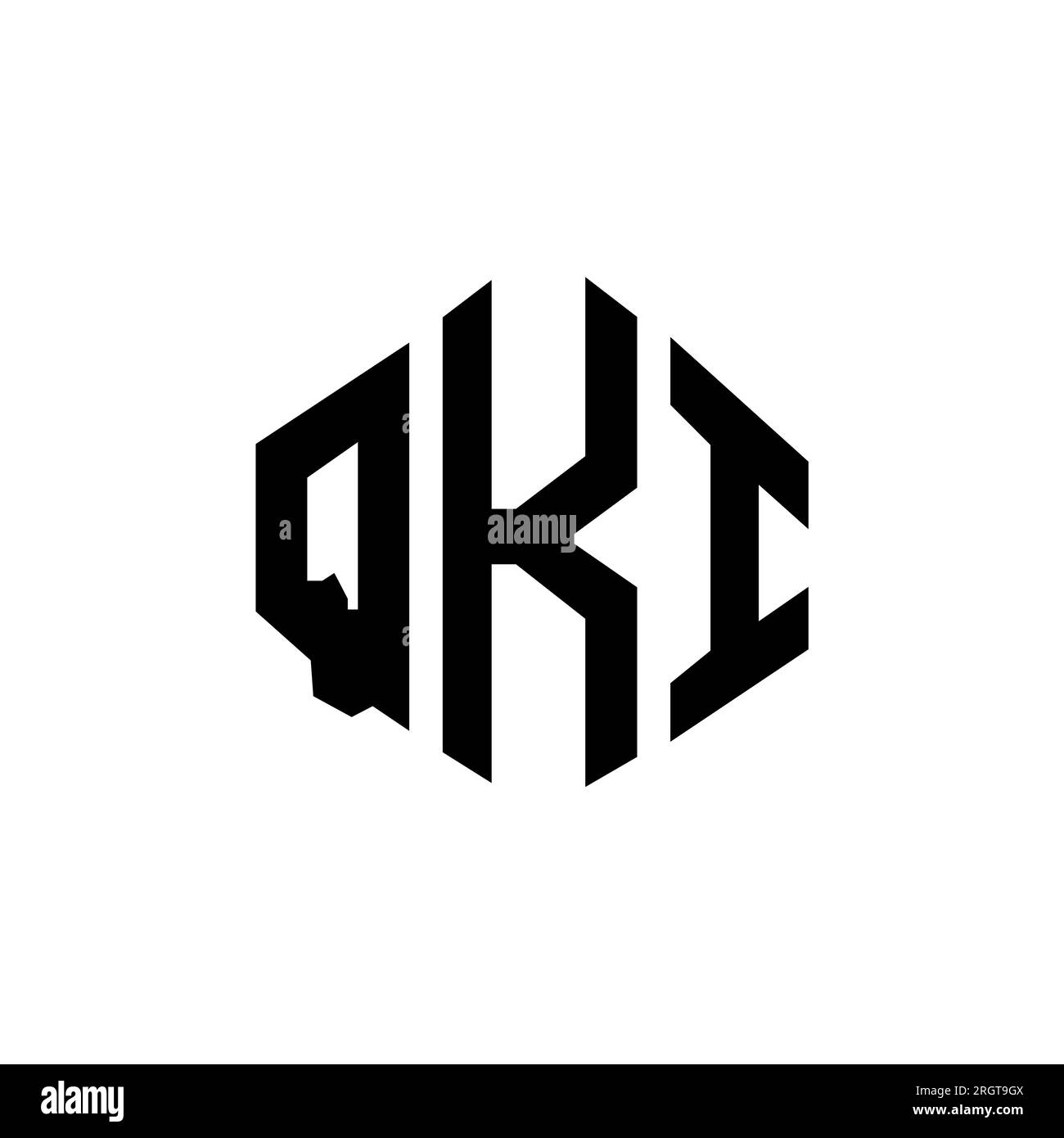 QKI letter logo design with polygon shape. QKI polygon and cube shape ...