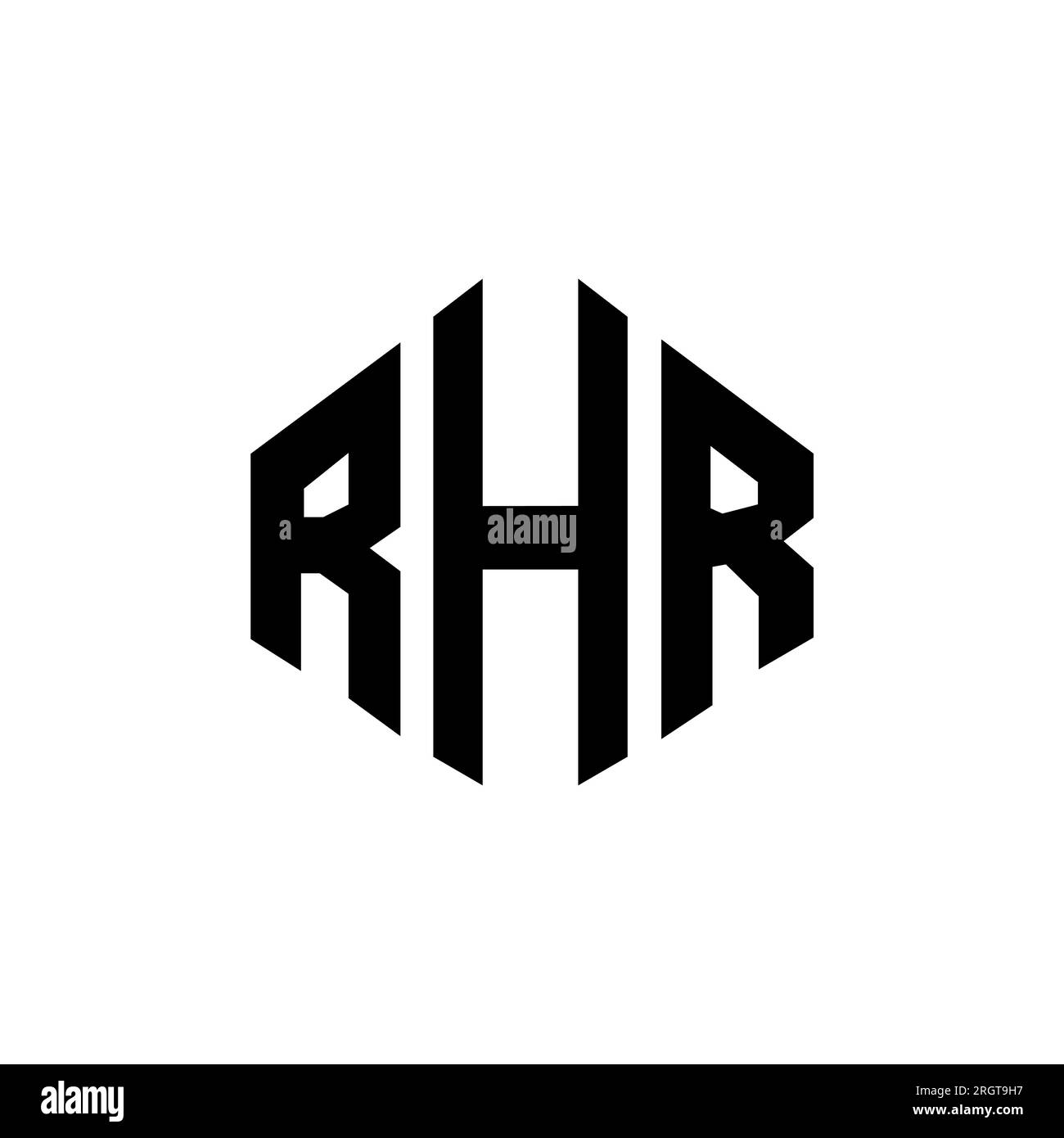 RHR letter logo design with polygon shape. RHR polygon and cube shape ...