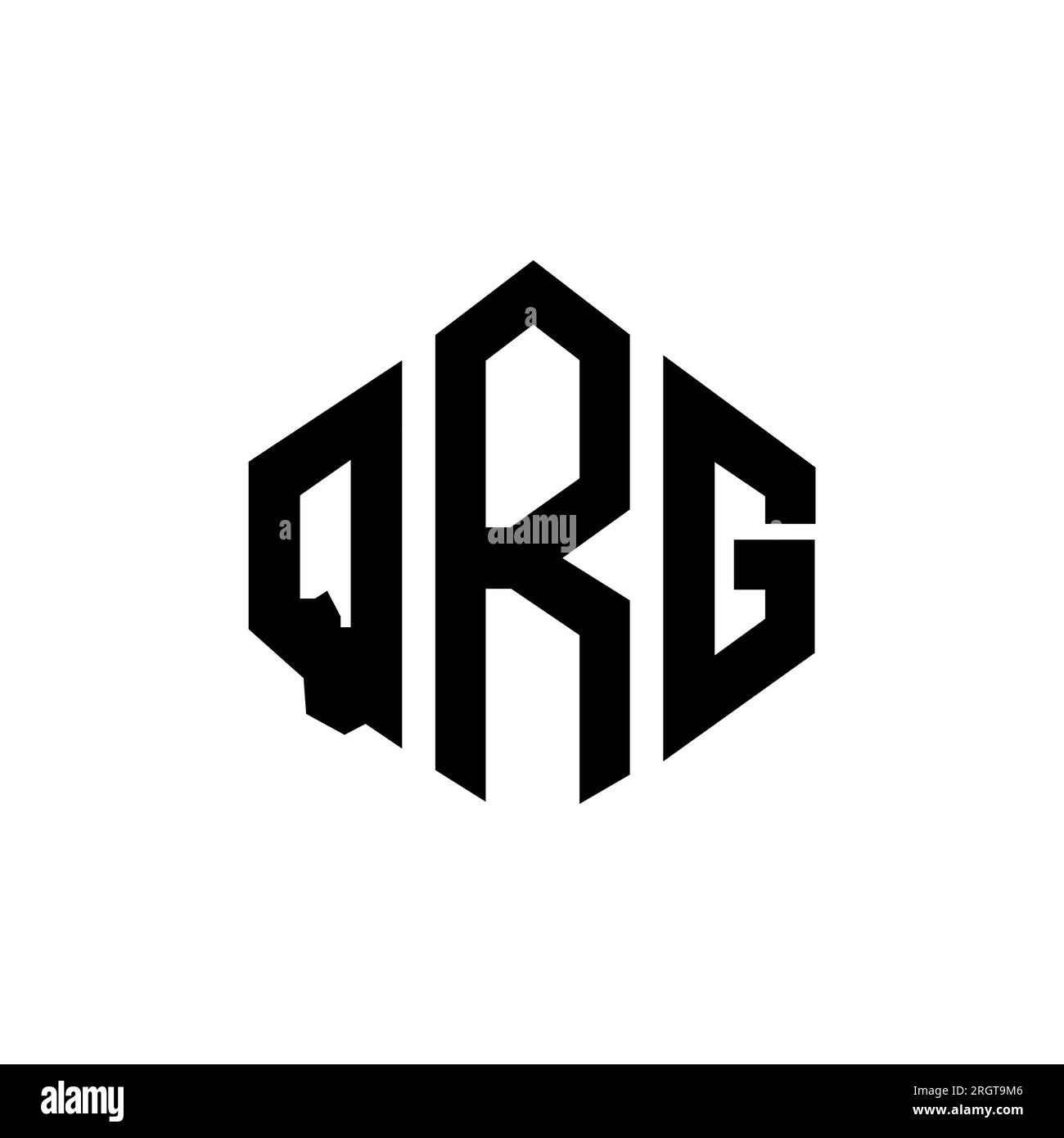 QRG letter logo design with polygon shape. QRG polygon and cube shape ...