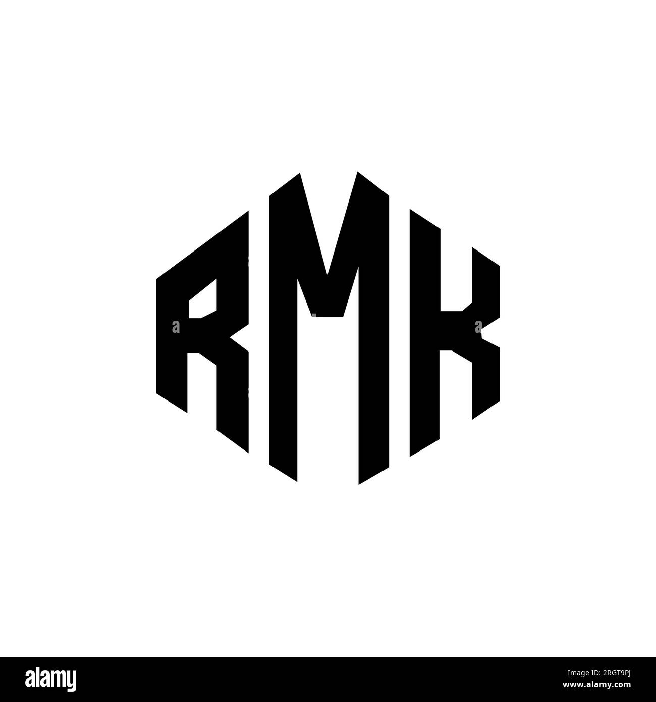 RMK letter logo design with polygon shape. RMK polygon and cube shape ...