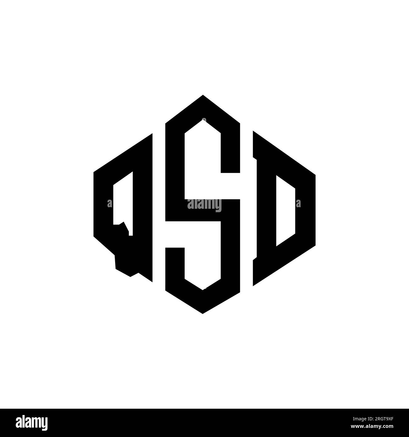 QSD letter logo design with polygon shape. QSD polygon and cube shape ...