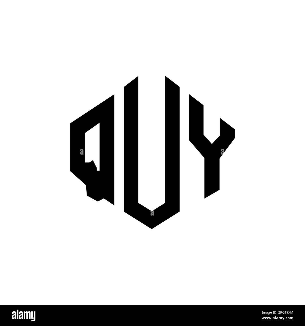 QUY letter logo design with polygon shape. QUY polygon and cube shape ...