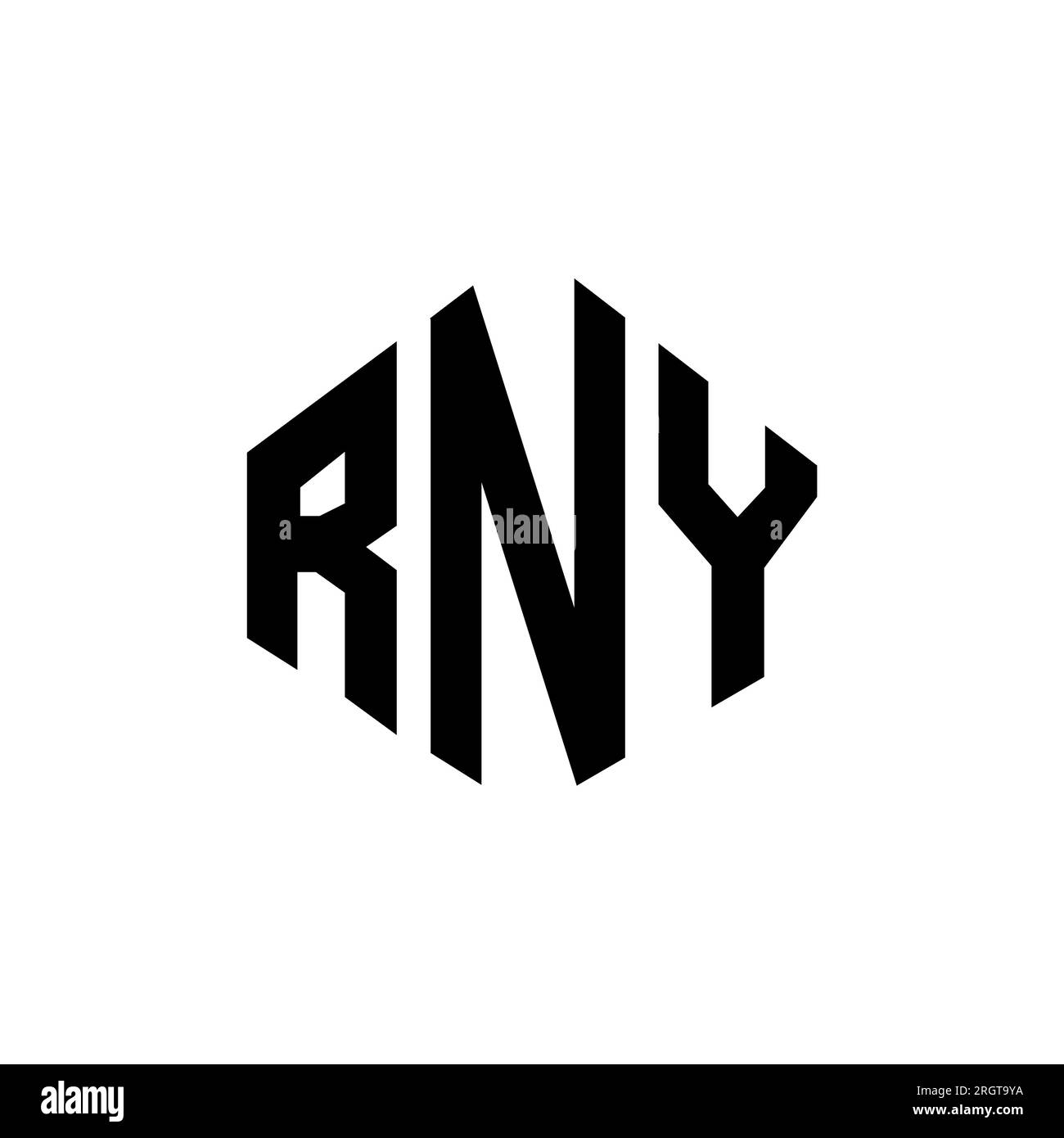 RNY letter logo design with polygon shape. RNY polygon and cube shape ...