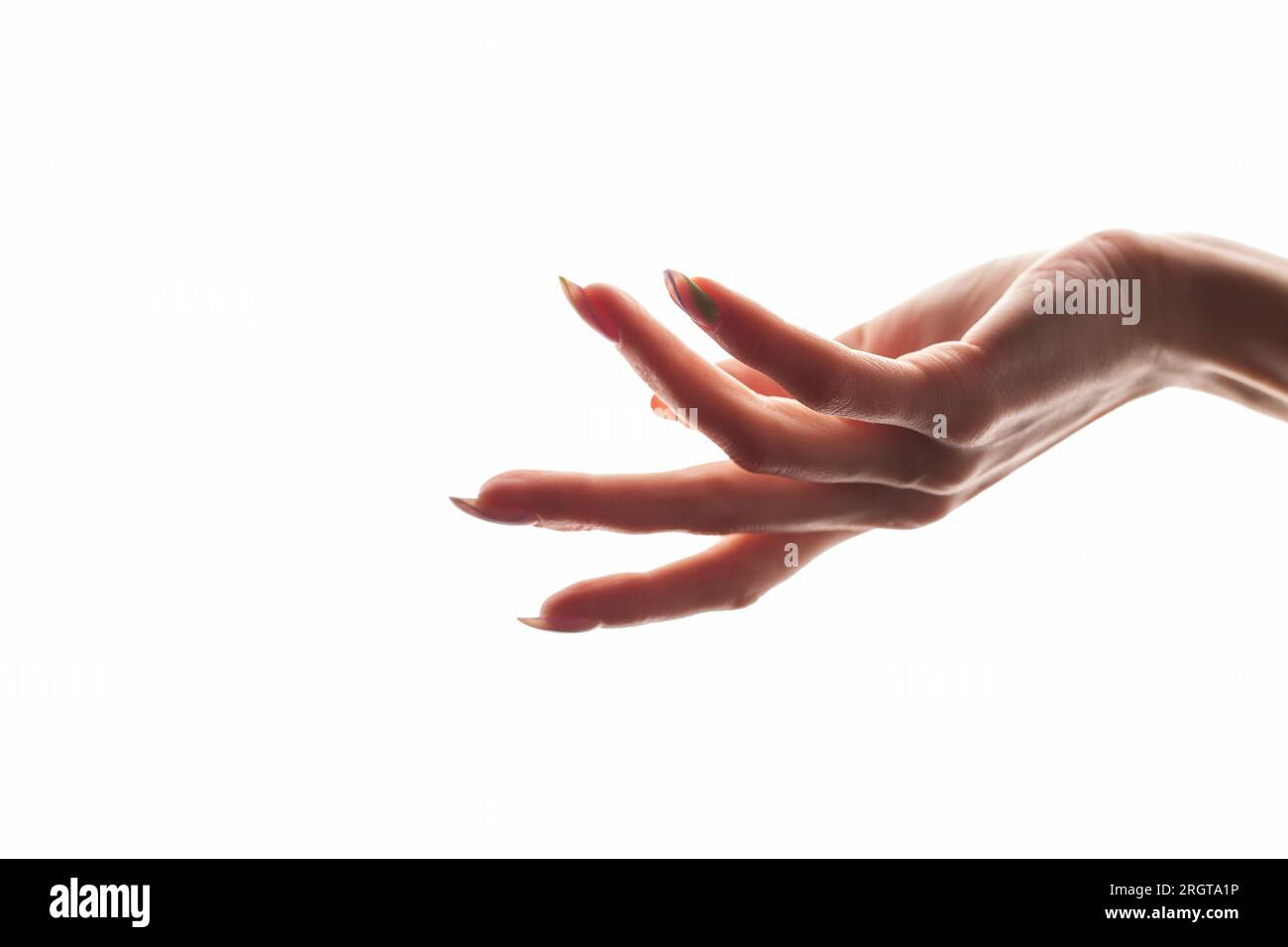 Beautiful female hands with manicure Stock Photo - Alamy
