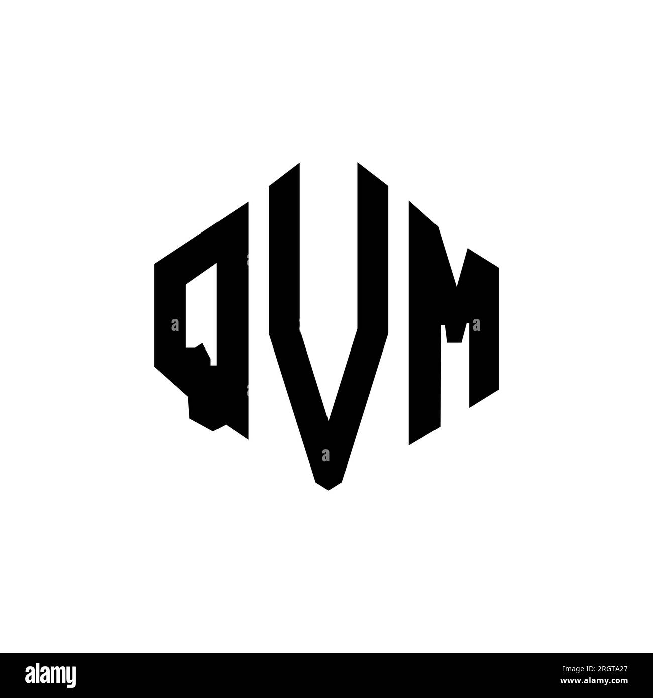 QVM letter logo design with polygon shape. QVM polygon and cube shape ...