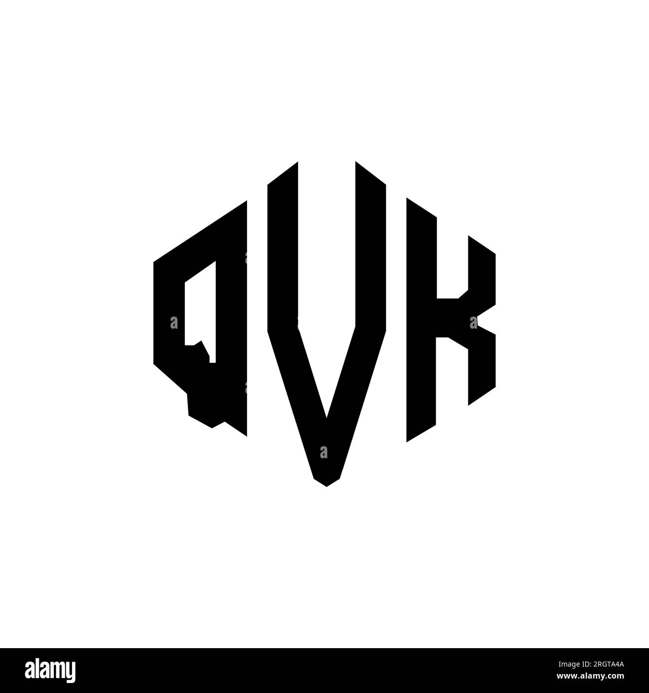 QVK letter logo design with polygon shape. QVK polygon and cube shape ...