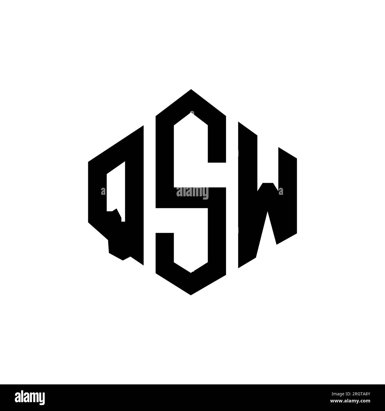 QSW letter logo design with polygon shape. QSW polygon and cube shape ...