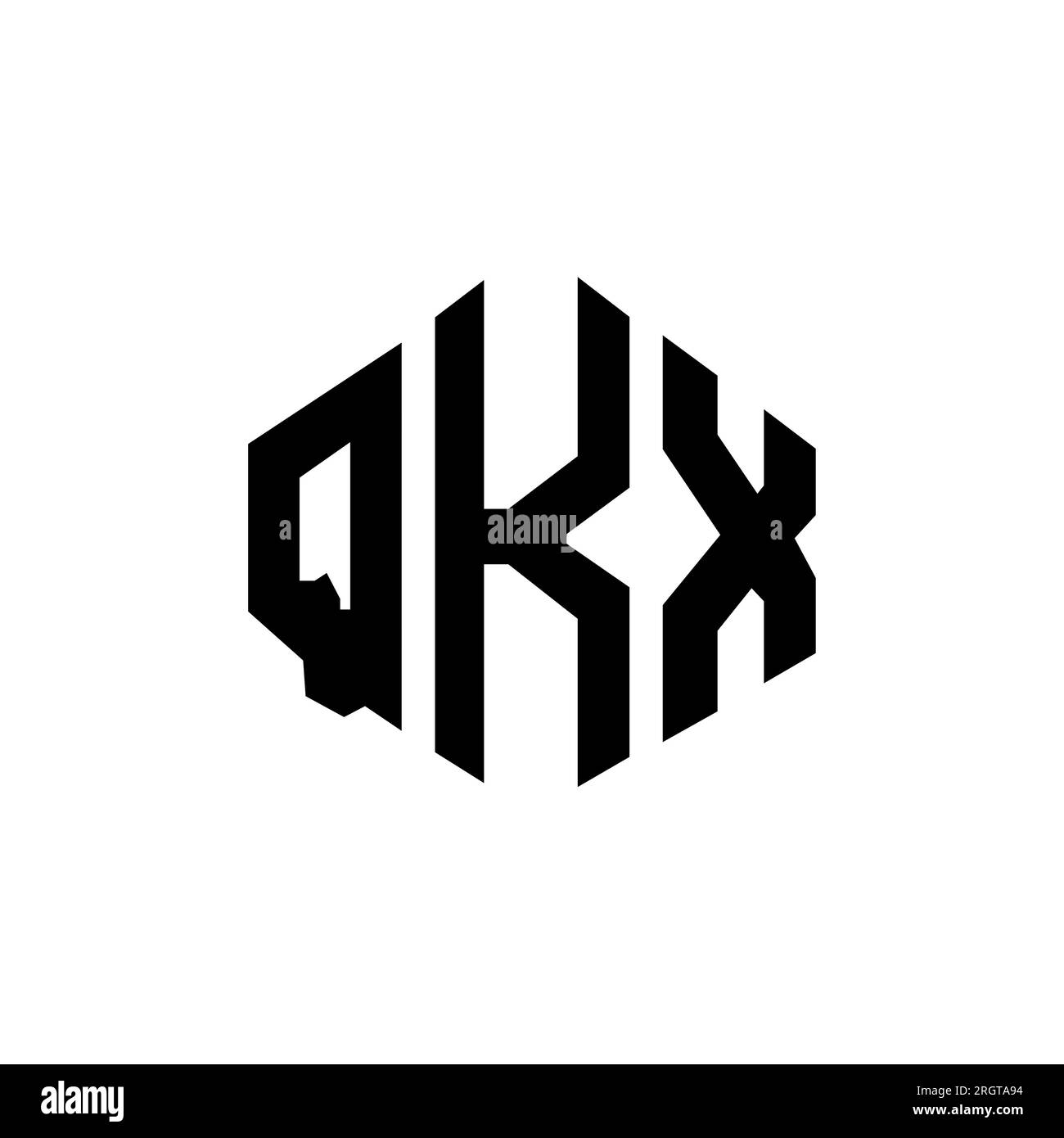 QKX letter logo design with polygon shape. QKX polygon and cube shape ...