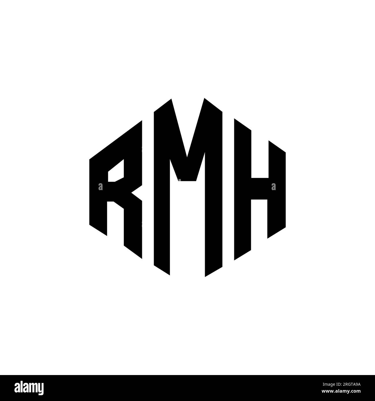 RMH letter logo design with polygon shape. RMH polygon and cube shape ...