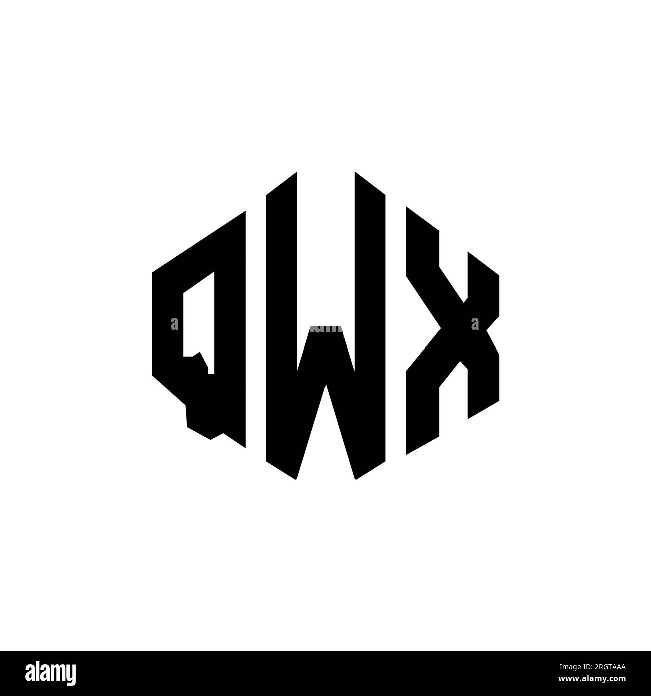 QWX letter logo design with polygon shape. QWX polygon and cube shape ...