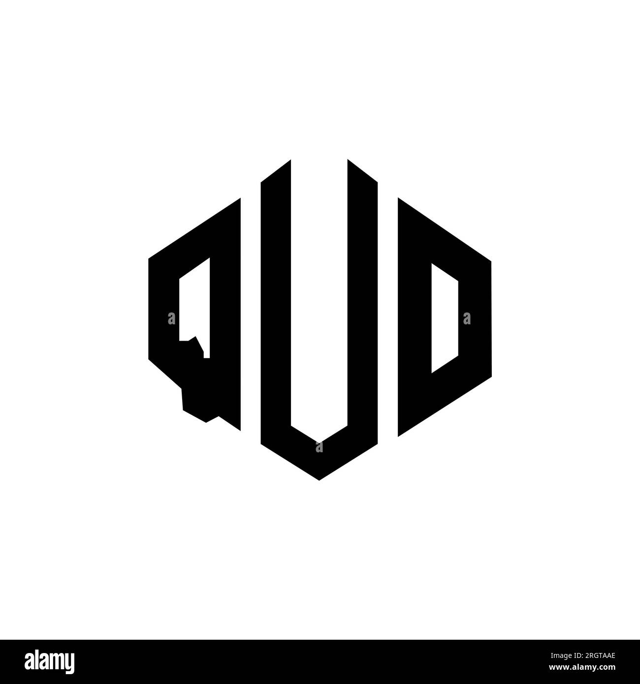 QUO letter logo design with polygon shape. QUO polygon and cube shape ...