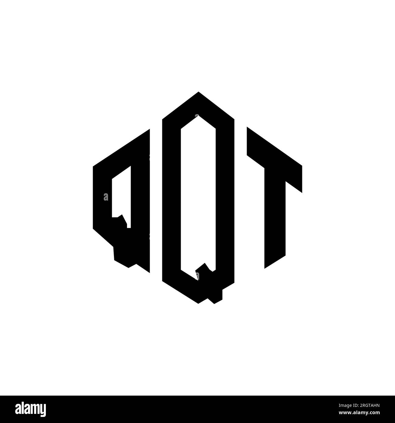 QQT letter logo design with polygon shape. QQT polygon and cube shape ...