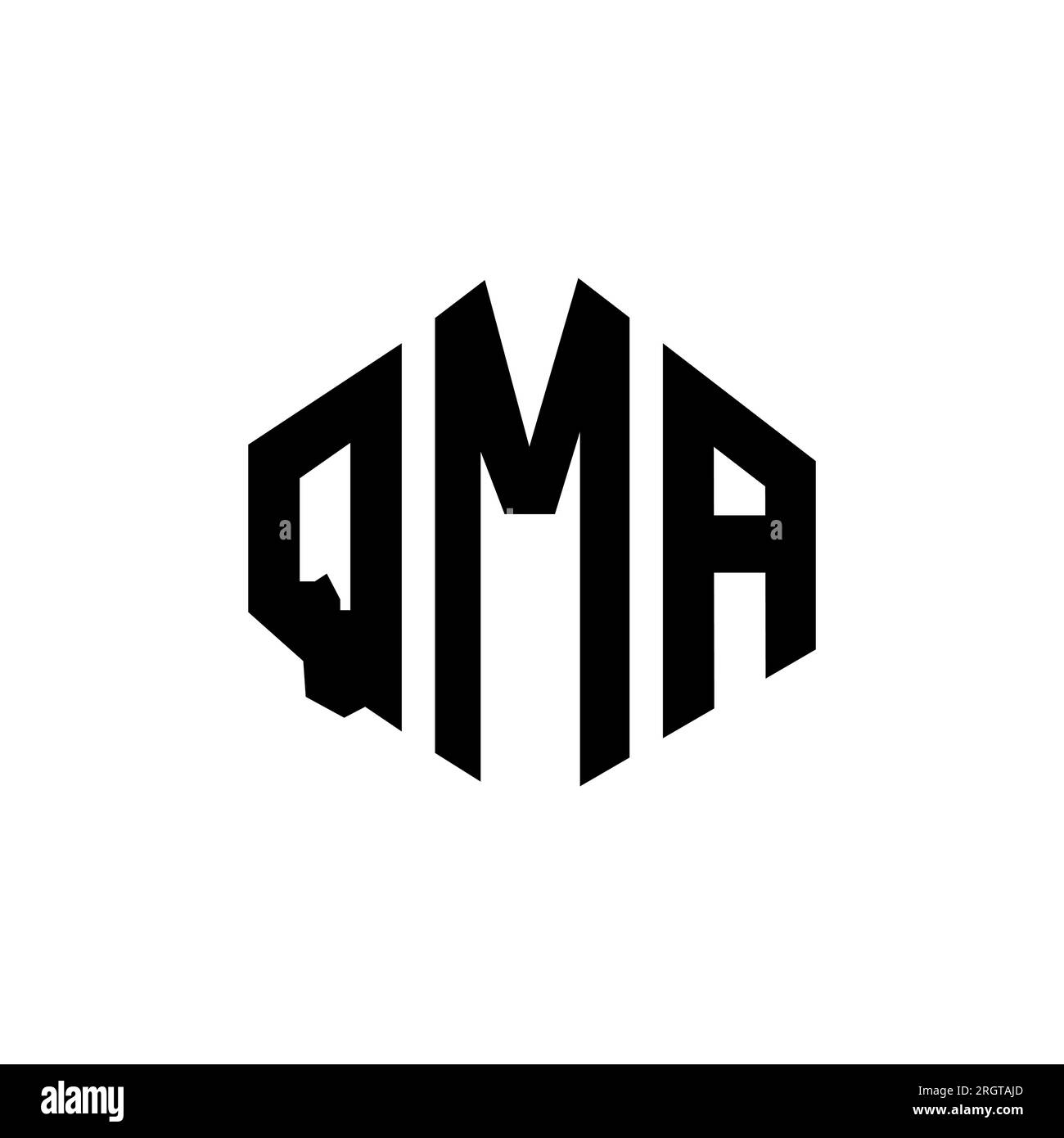 QMA letter logo design with polygon shape. QMA polygon and cube shape ...
