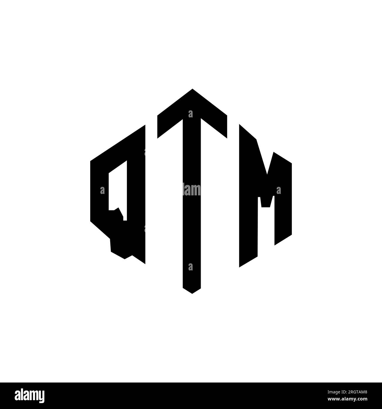 QTM letter logo design with polygon shape. QTM polygon and cube shape ...