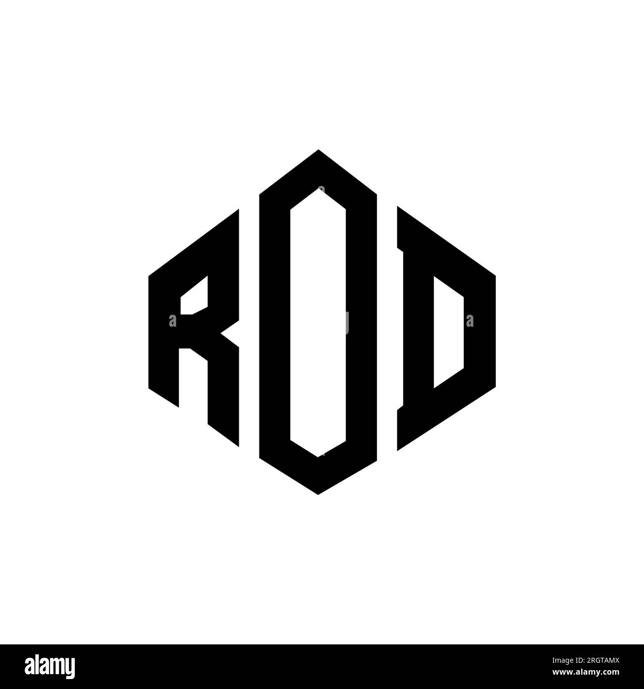 ROD letter logo design with polygon shape. ROD polygon and cube shape ...