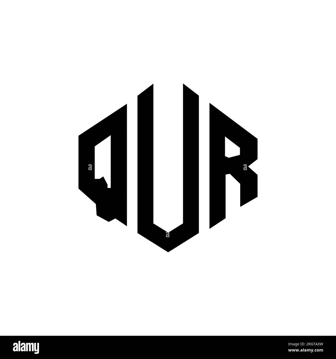 QUR letter logo design with polygon shape. QUR polygon and cube shape ...