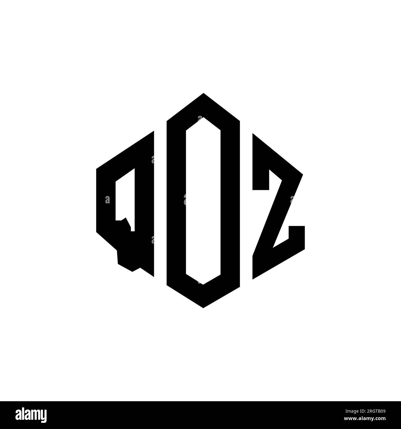 QOZ letter logo design with polygon shape. QOZ polygon and cube shape ...