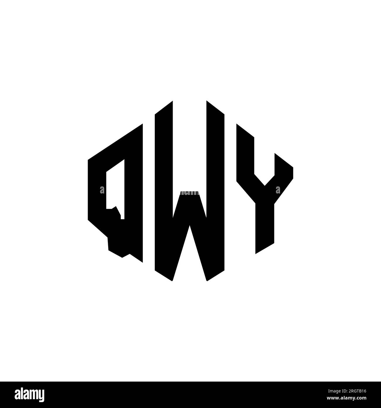 QWY letter logo design with polygon shape. QWY polygon and cube shape ...