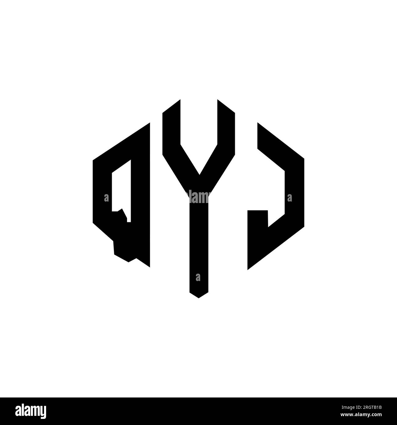 QYJ letter logo design with polygon shape. QYJ polygon and cube shape ...