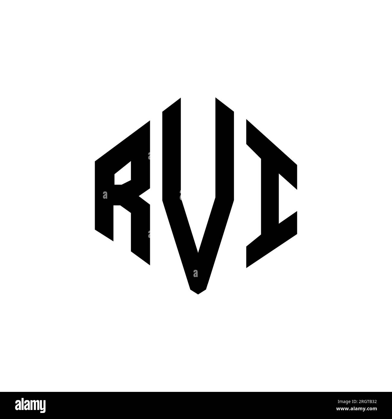 RVI letter logo design with polygon shape. RVI polygon and cube shape ...