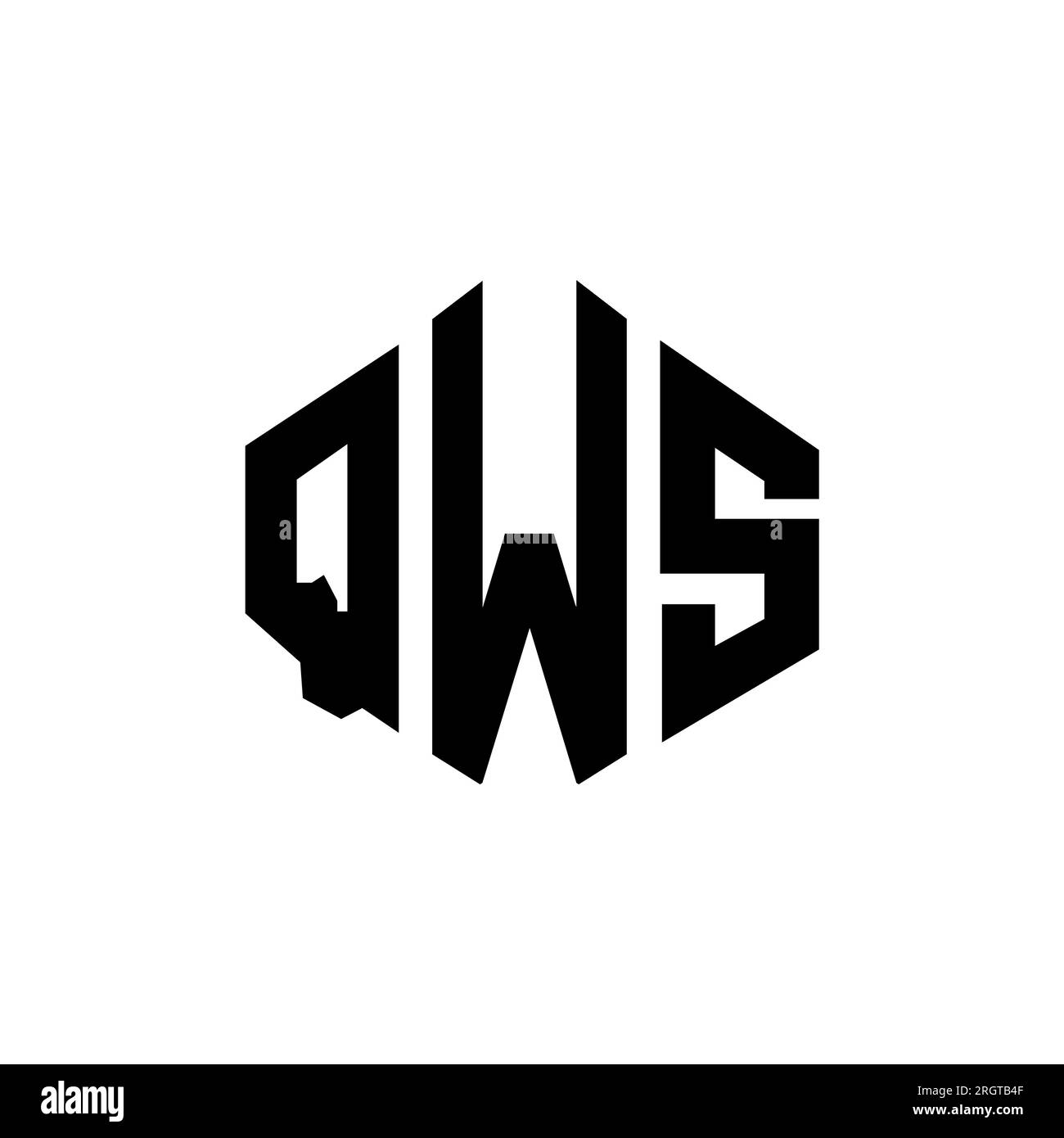 QWS letter logo design with polygon shape. QWS polygon and cube shape ...