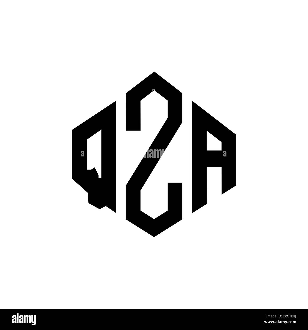 QZA letter logo design with polygon shape. QZA polygon and cube shape ...