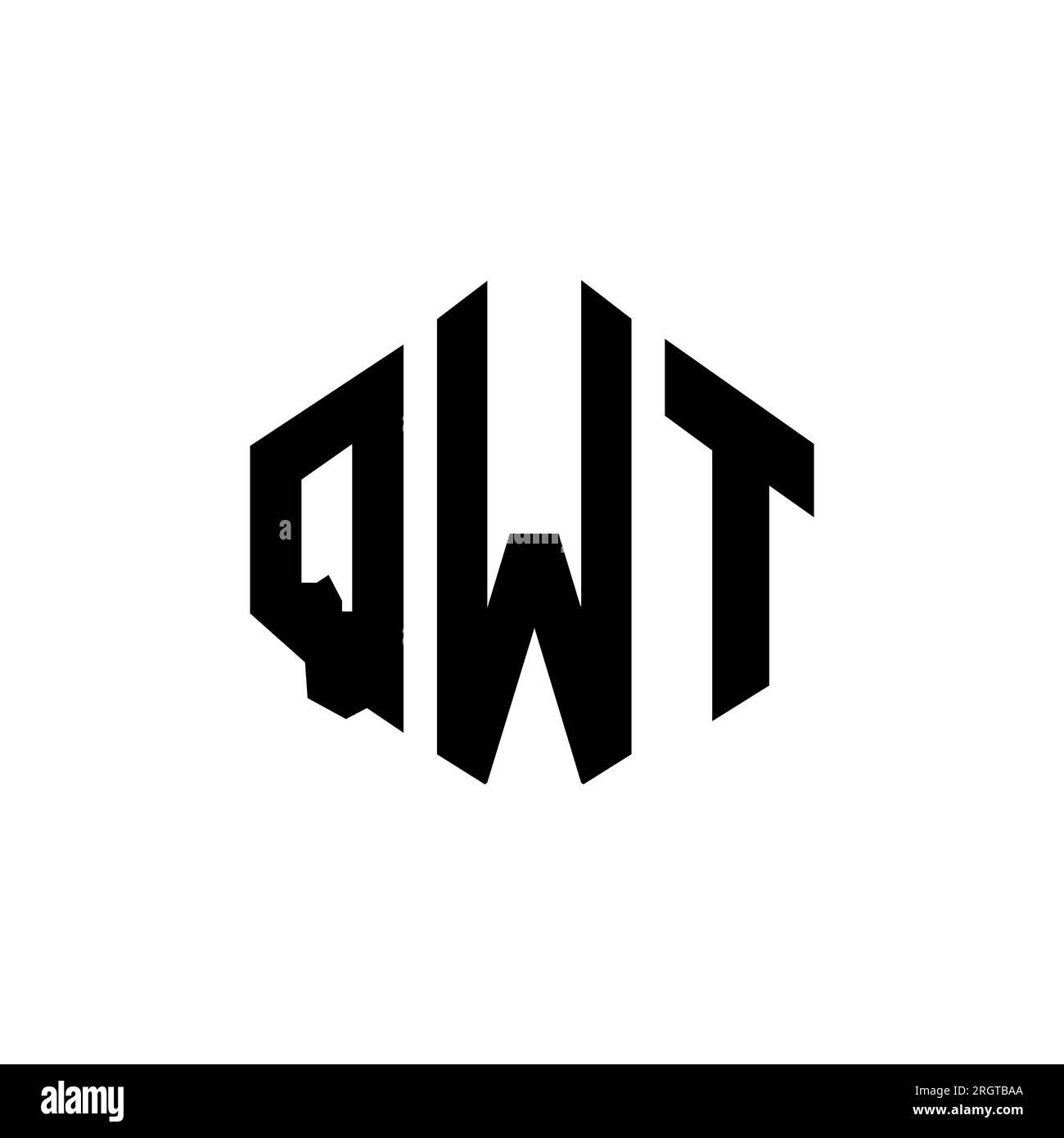 QWT letter logo design with polygon shape. QWT polygon and cube shape logo design. QWT hexagon ...