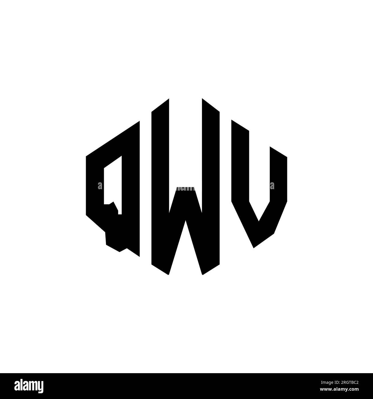 QWV letter logo design with polygon shape. QWV polygon and cube shape ...