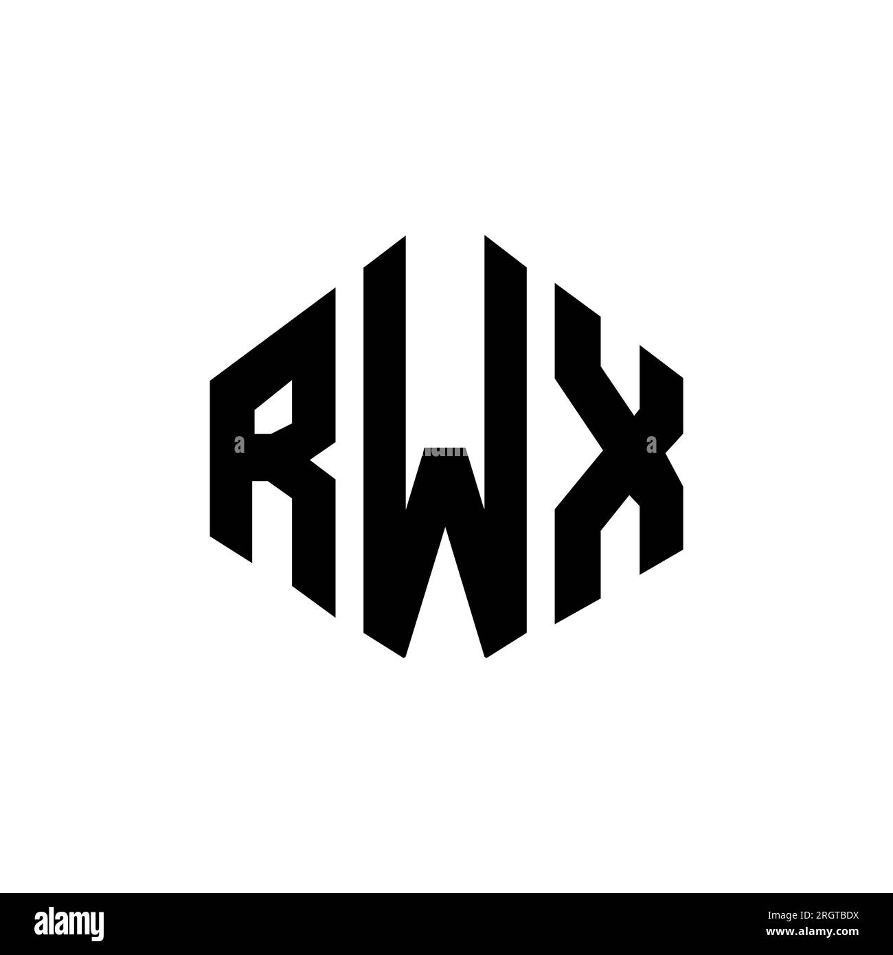 RWX letter logo design with polygon shape. RWX polygon and cube shape ...