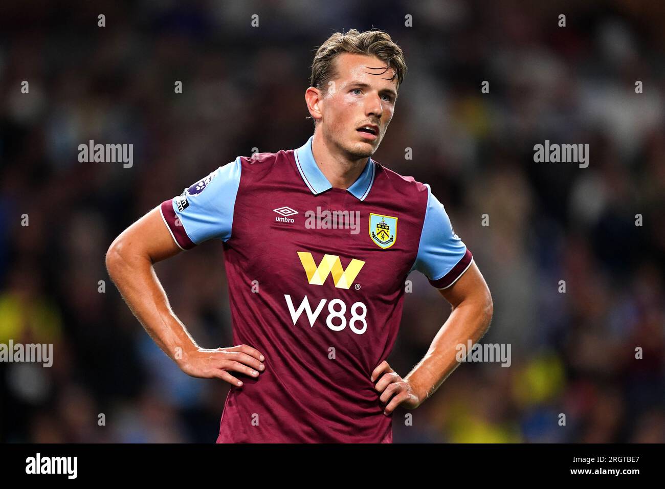 Burnley's Sander Berge looks on during the Premier League match at Turf ...