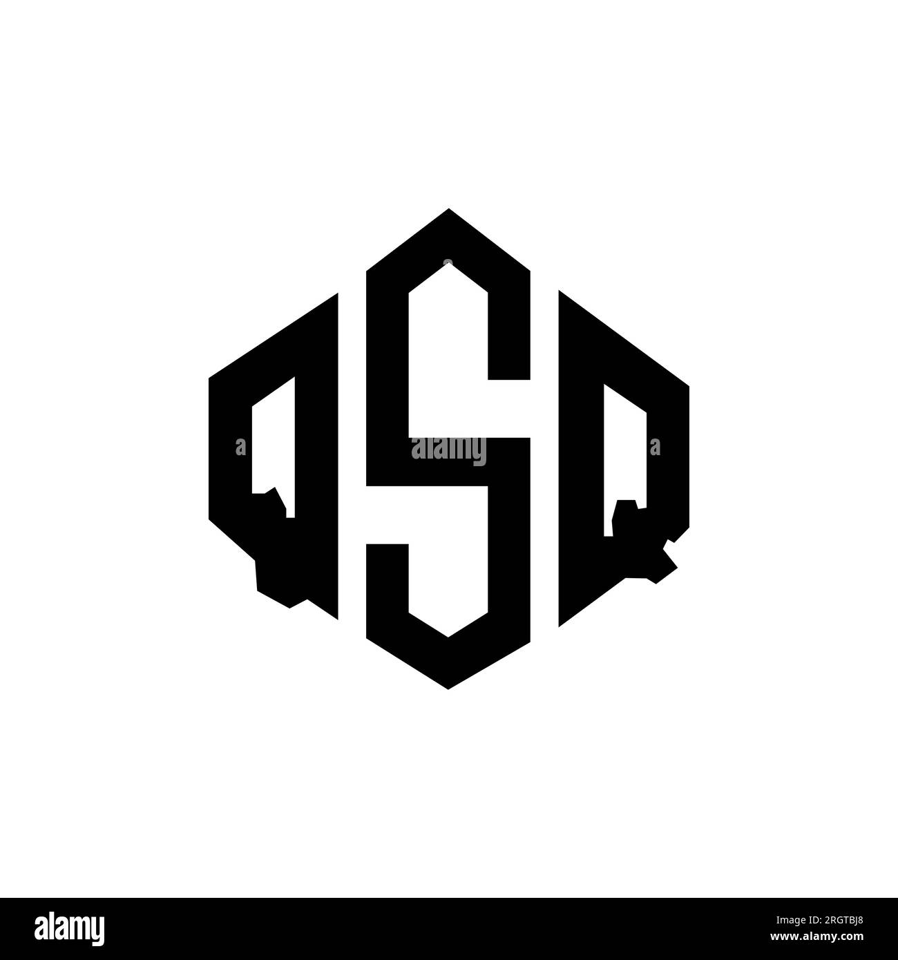 QSQ letter logo design with polygon shape. QSQ polygon and cube shape ...