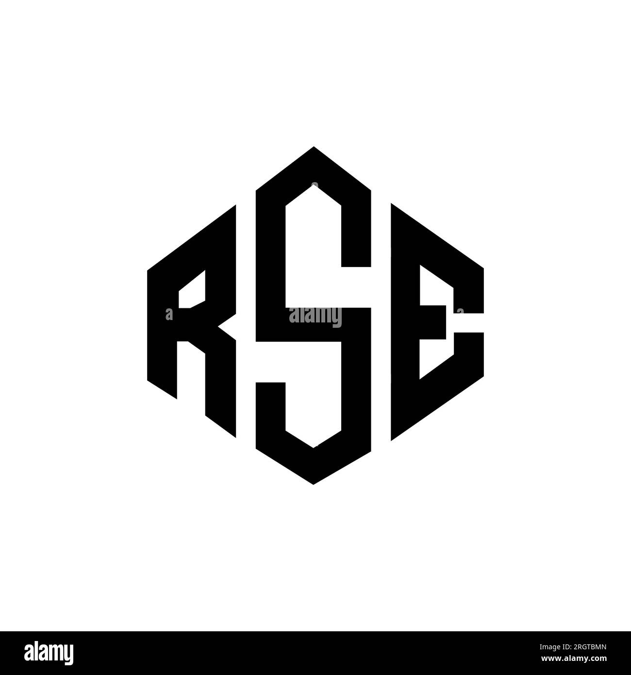 RSE letter logo design with polygon shape. RSE polygon and cube shape ...