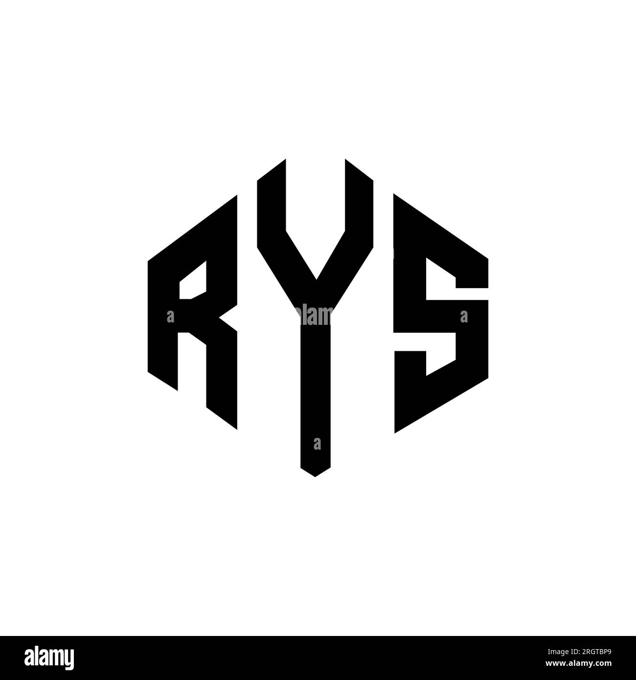 RYS letter logo design with polygon shape. RYS polygon and cube shape ...
