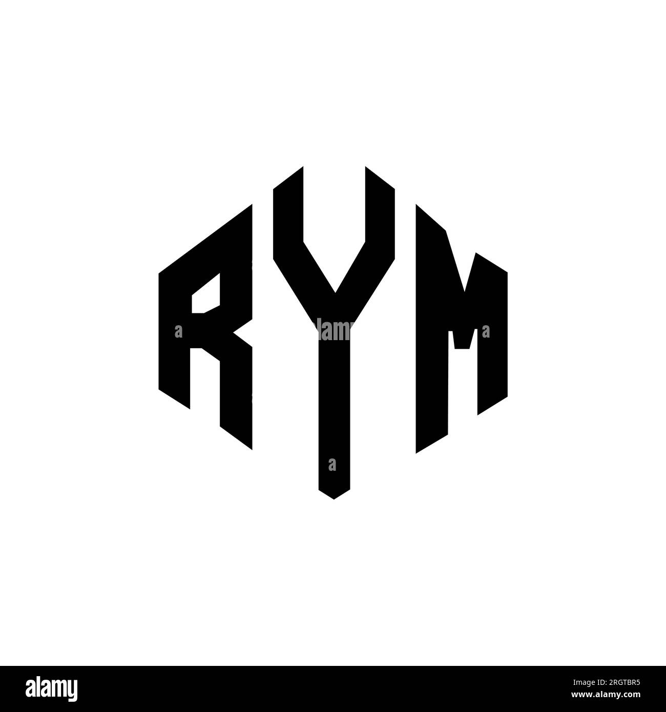 RYM letter logo design with polygon shape. RYM polygon and cube shape logo design. RYM hexagon ...