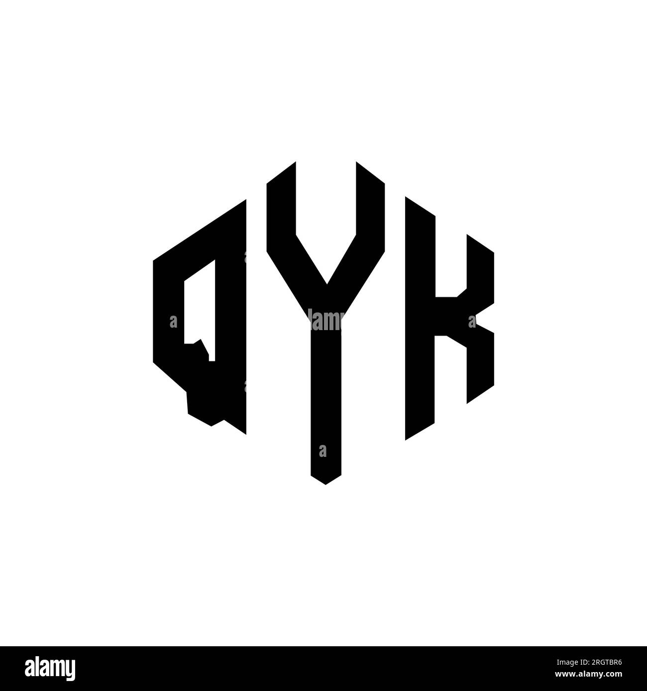 QYK letter logo design with polygon shape. QYK polygon and cube shape ...