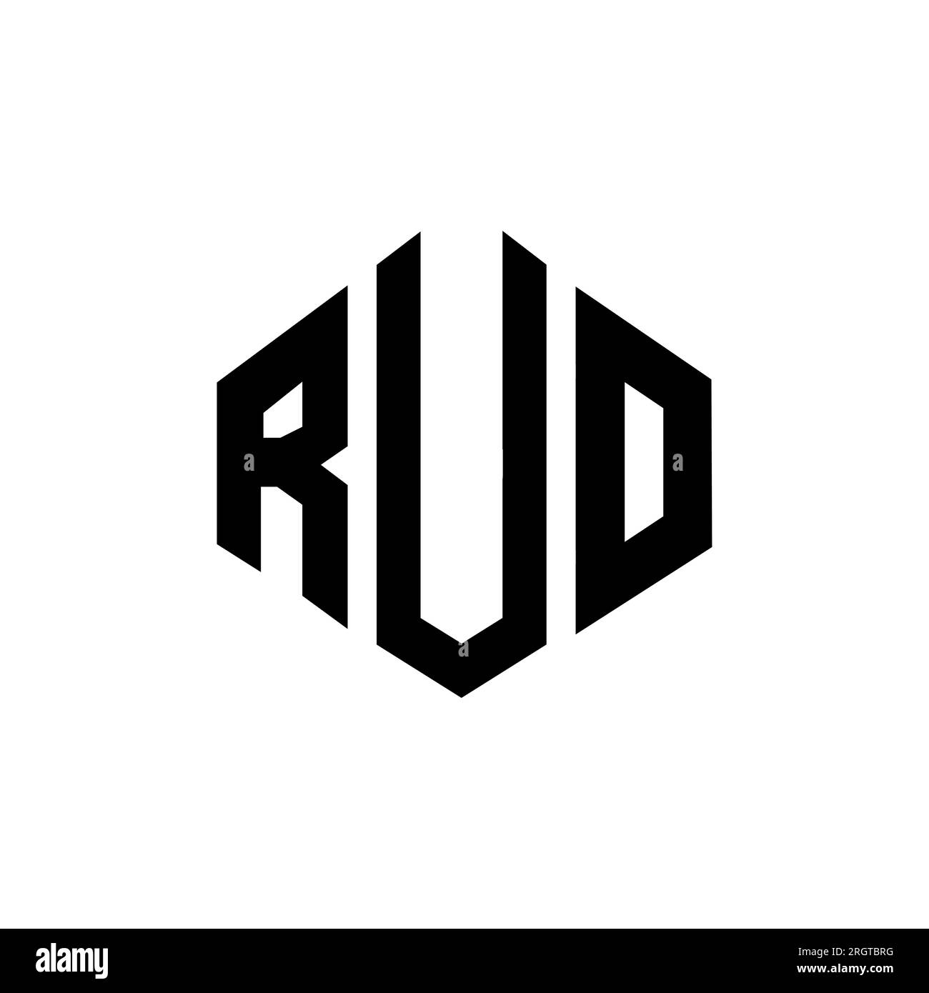 RUO letter logo design with polygon shape. RUO polygon and cube shape ...
