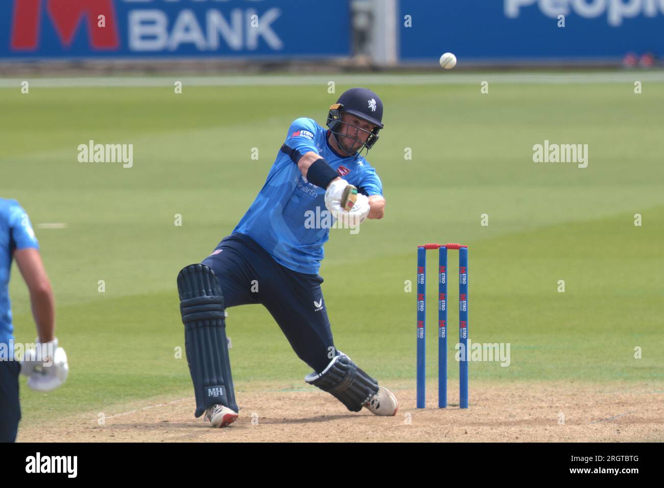 London, UK. 11th Aug, 2023. Alex Blake batting as Surrey take on Kent ...