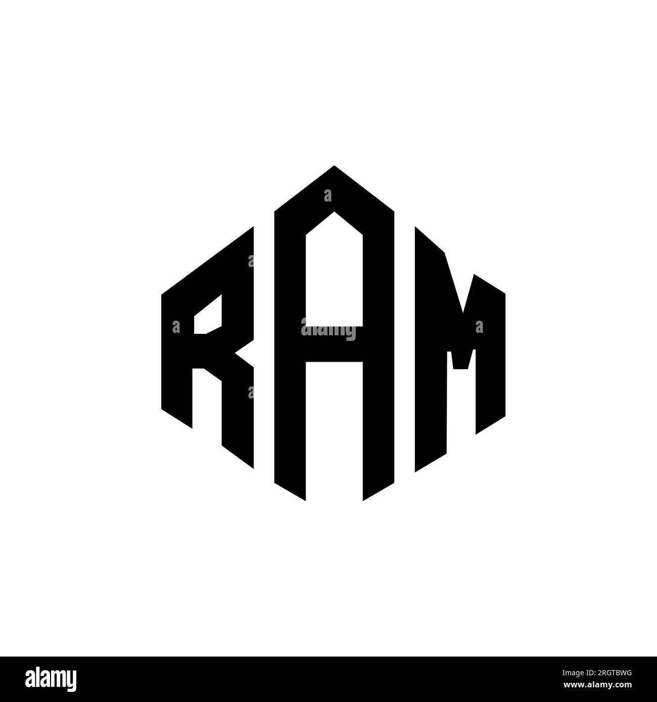 RAM letter logo design with polygon shape. RAM polygon and cube shape ...