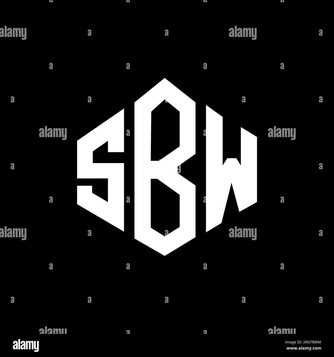 SBW letter logo design with polygon shape. SBW polygon and cube shape logo design. SBW hexagon ...