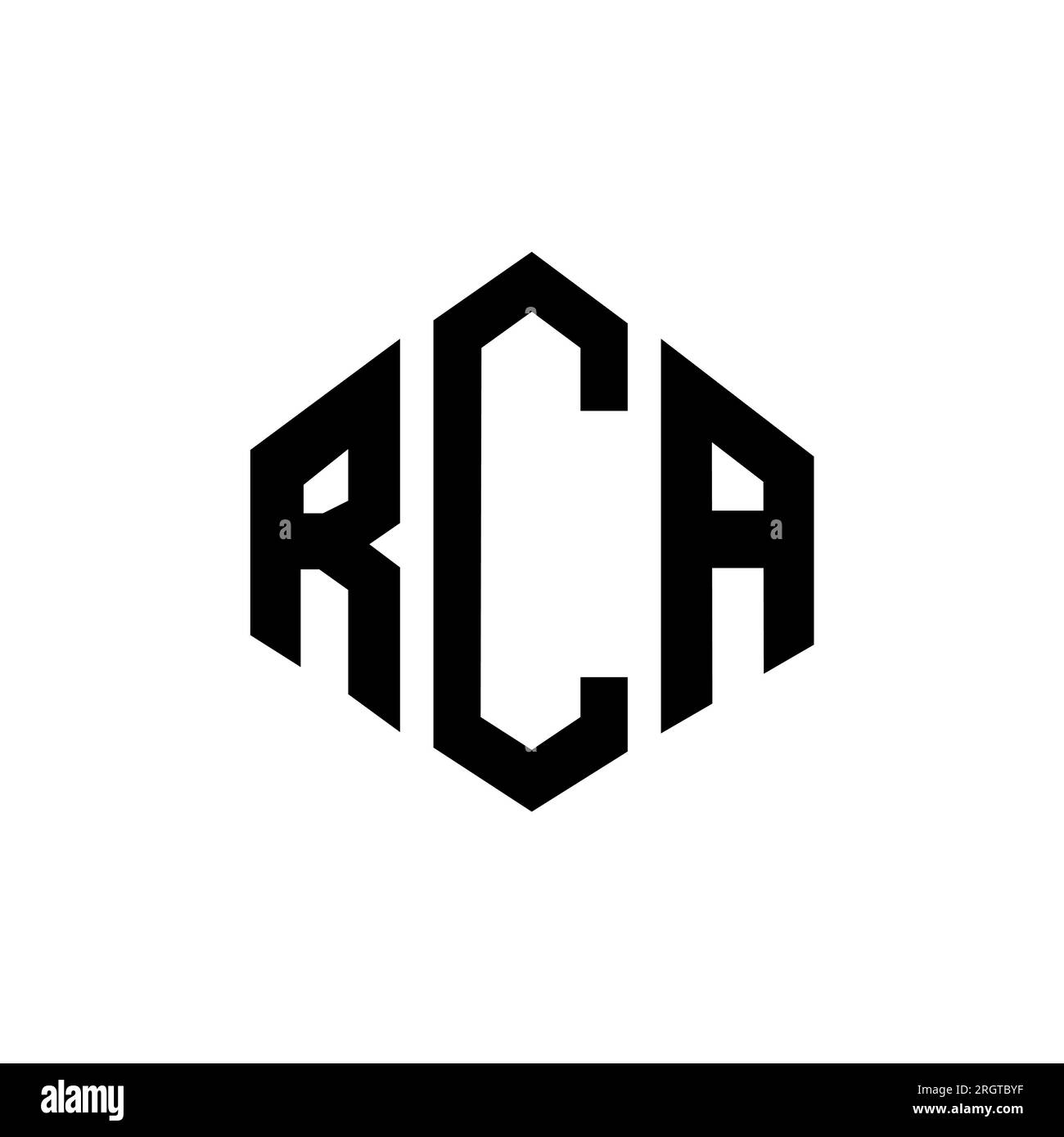 RCA letter logo design with polygon shape. RCA polygon and cube shape ...