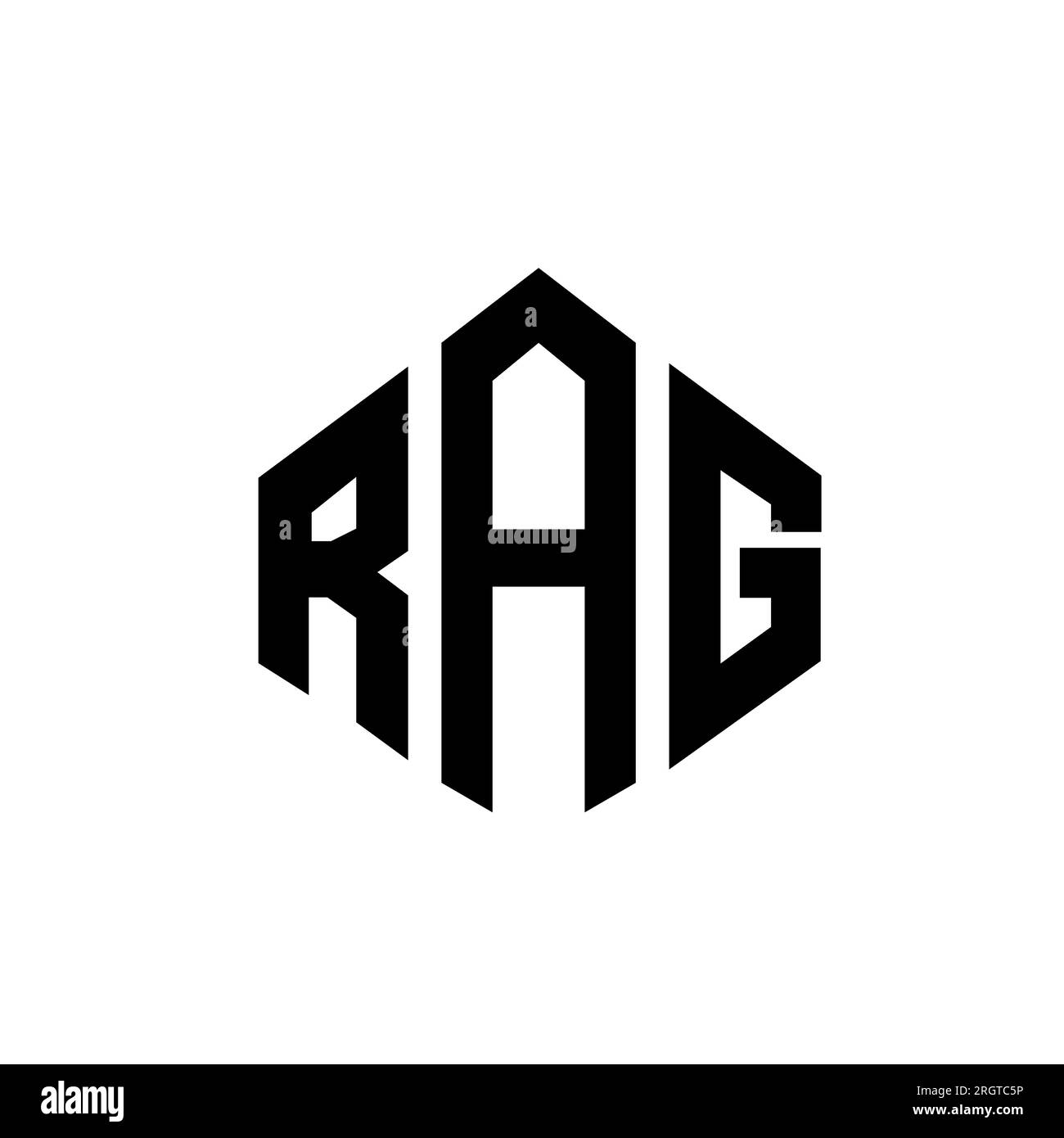 RAG letter logo design with polygon shape. RAG polygon and cube shape ...