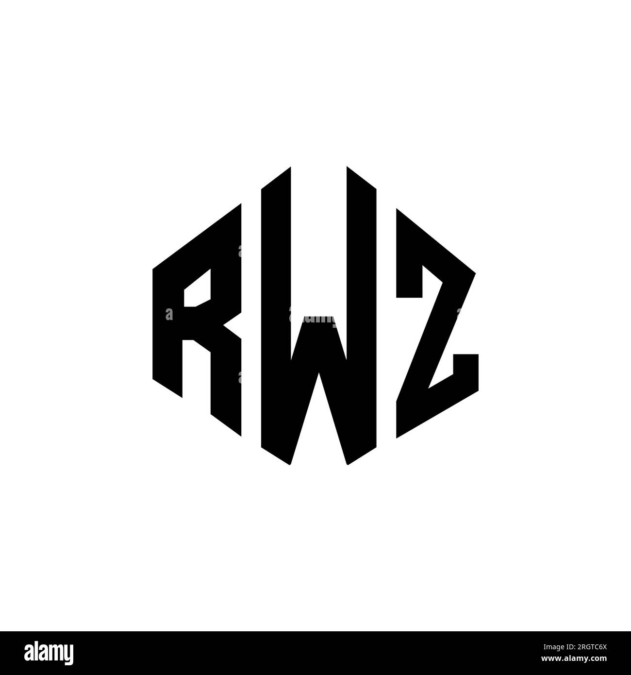 RWZ letter logo design with polygon shape. RWZ polygon and cube shape ...