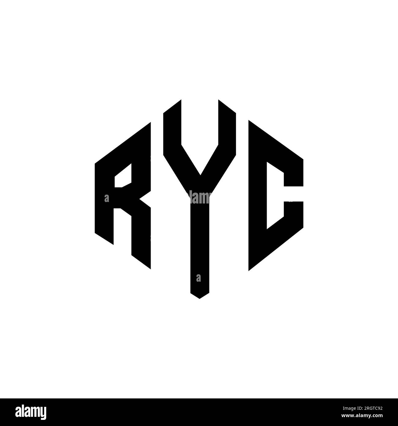 RYC letter logo design with polygon shape. RYC polygon and cube shape ...