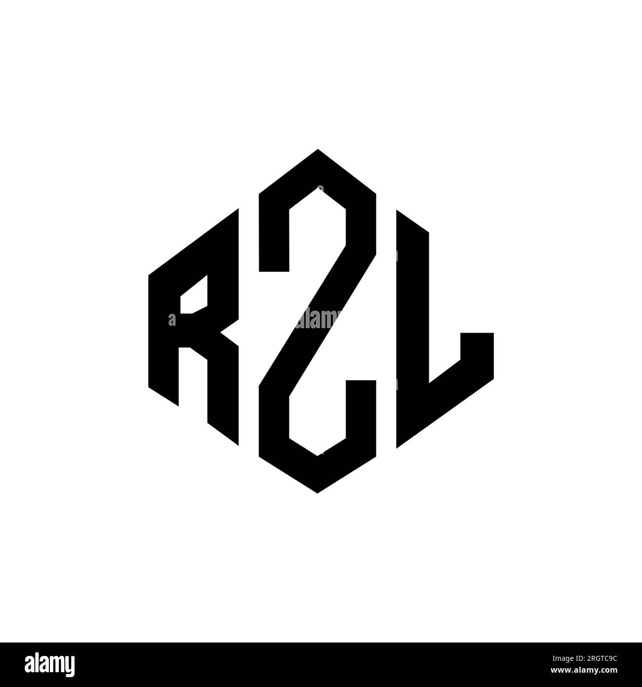 RZL letter logo design with polygon shape. RZL polygon and cube shape ...