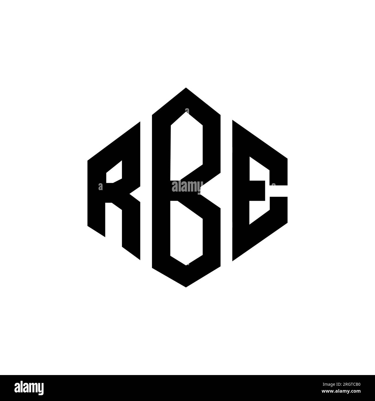 RBE letter logo design with polygon shape. RBE polygon and cube shape ...