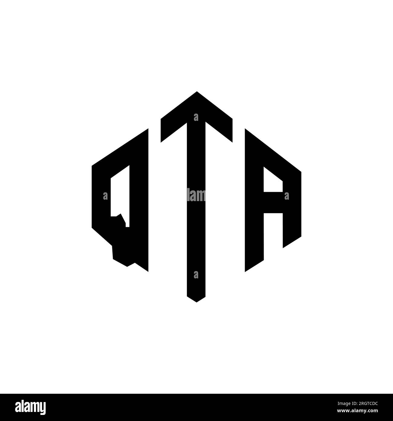 QTA letter logo design with polygon shape. QTA polygon and cube shape ...
